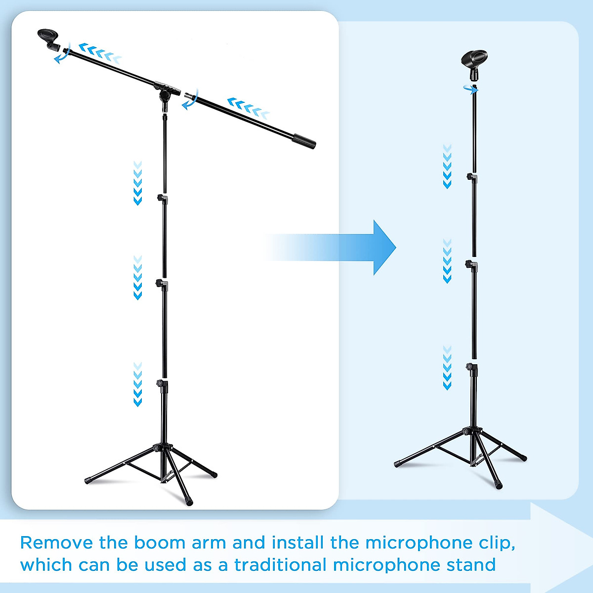 Bietrun Wireless Microphone with Microphone Stand