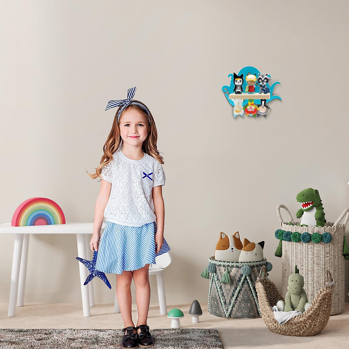 Taladad for Tonie Shelf,Magnetic Wall Shelf for Toniebox Tonie Storage (Octopuses)