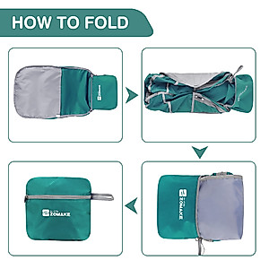 ZOMAKE Packable Hiking Backpack Water Resistant:32L Lightweight Foldable Backpacks - Small Packable Back Pack for Travel Camping Hiking Women Men (Olive green)