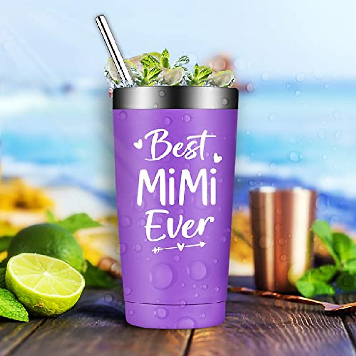 BIRGILT Best Mimi Ever - Mothers Day, Birthday, Christmas Gifts for Mimi from Grandkids - Mimi Gifts for Grandma - 20oz Best Mimi Tumbler Cup
