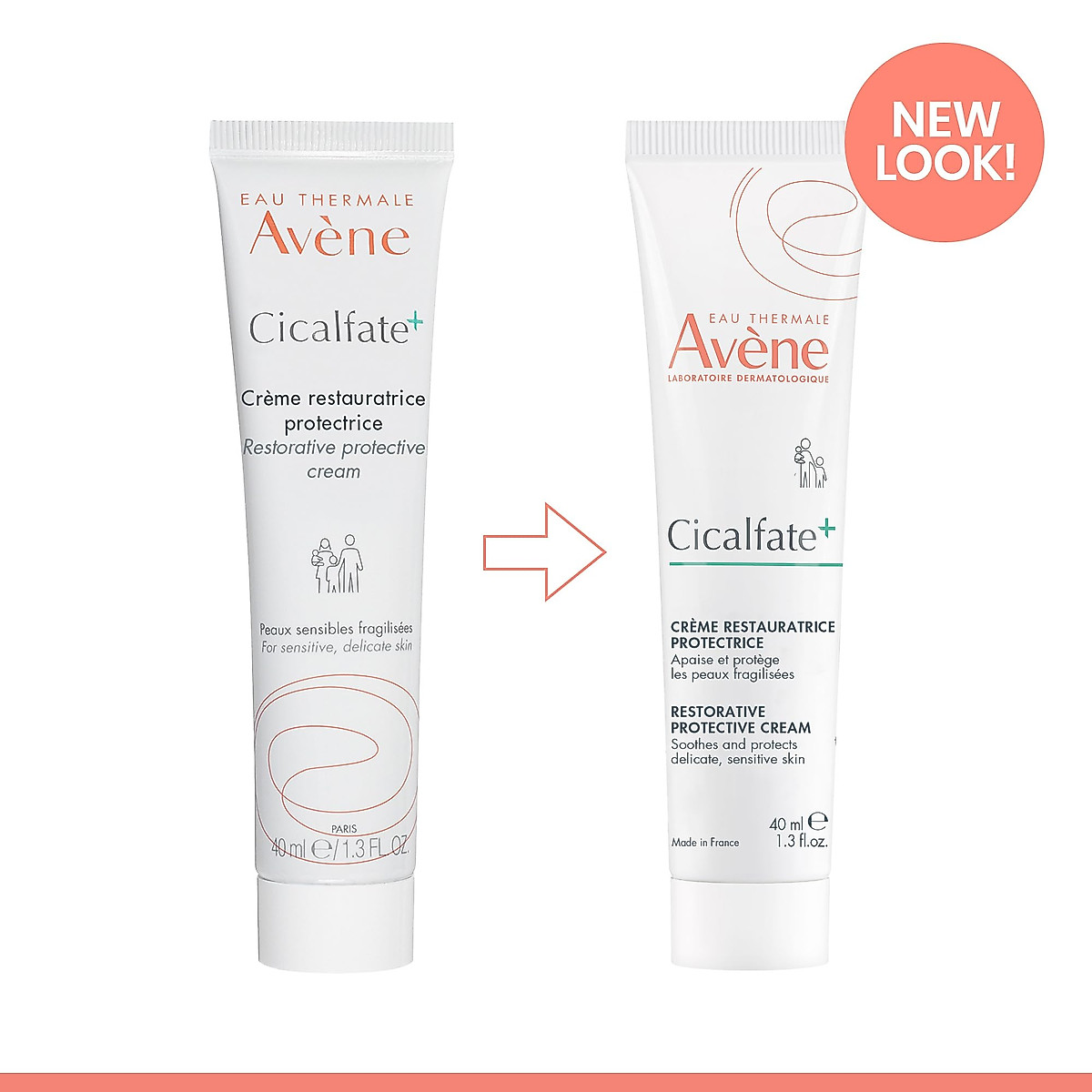 Avene Cicalfate+ Restorative Protective Cream, postbiotic skincare for sensitive skin, helps restore skin barrier, face and body, safe for infants, children and adults, 1.3 Fl Oz