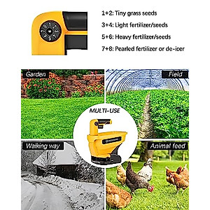 Uniqwamo Handheld Power Spreader for Dewalt 20V/60V Li-ion Battery, Available Year-Round, Grass Seeds, Rock Salt and De-icer Out-Doors(Battery not Included)