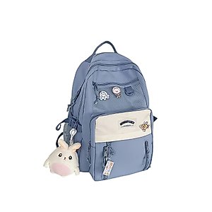 KOWVOWZ Kawaii Large aesthetic Bookbags for Girl Students Back to school Laptop Backpacks 15.6 Inch School Bag with Cute 12.6inx5.1inx16.9in