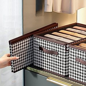 Ozeupeka foldable indoor clothes storage box with handles, large space closet closet storage storage box for clothes/jeans/skirts/shirts/T-shirts, 1PCS (7 Grids)