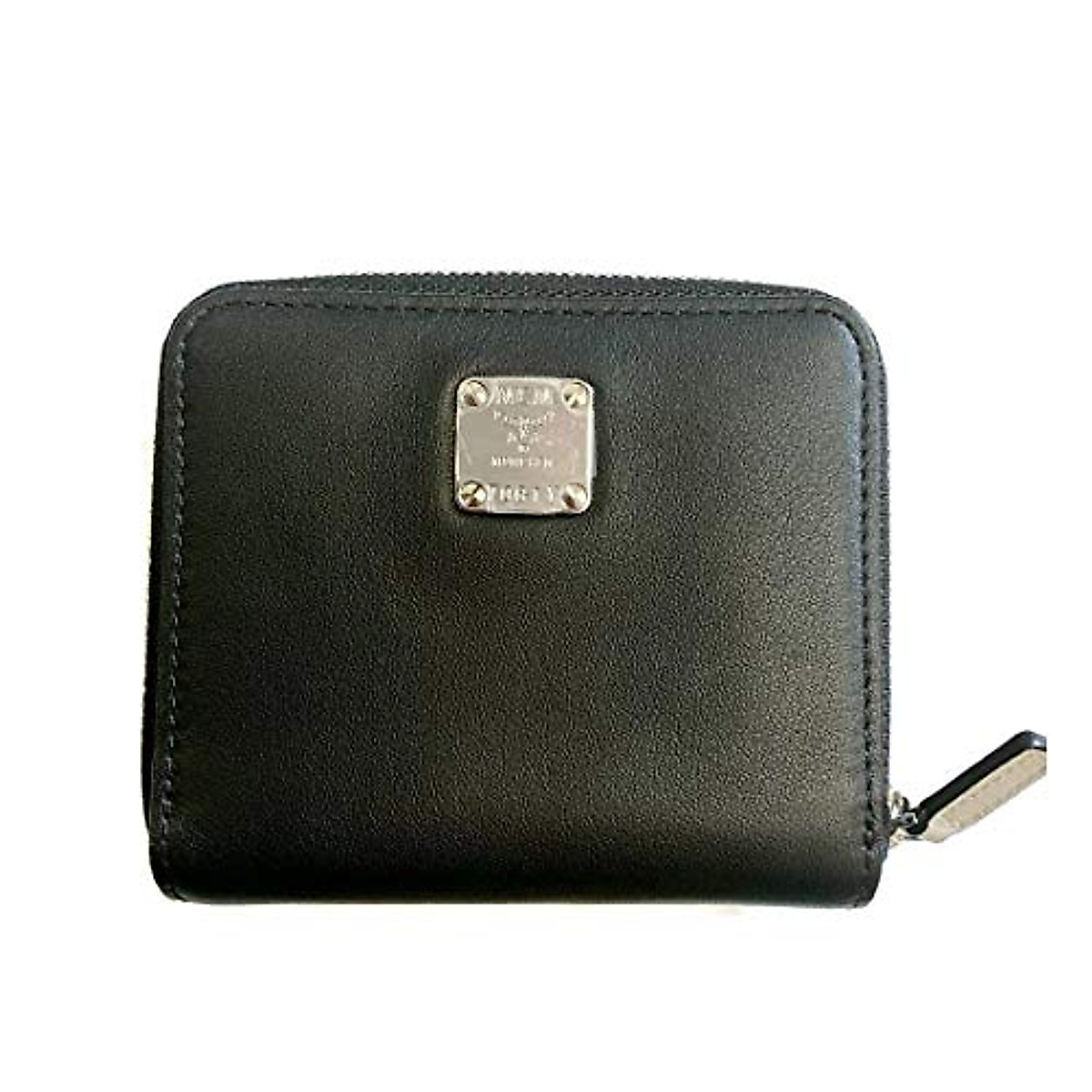 MCM Women's White Black Contrast Logo Small Zip Wallet MZS9ACL13WT001