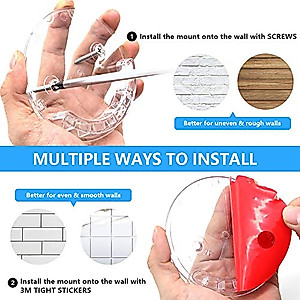 FEATCH 2 Pack Shower Curtain Rod Mount Holder, 4 Inch Universal Acrylic 3M Adhesive Wall Mount Holder for Shower Curtain Rod (Shower Curtain Rod Not Included) … (Transparent)