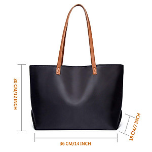 Women Handbag Oxford Fabric Satchel Purse Handbag Vintage Top Handle Handbag Work Tote Bag (Black 2)