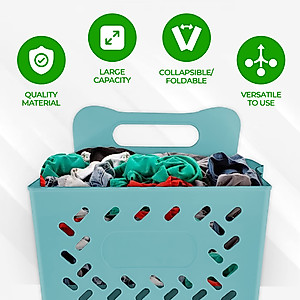 COZYVIBE Foldable Plastic Laundry Basket, Durable and Lightweight, Ideal for Home Storage