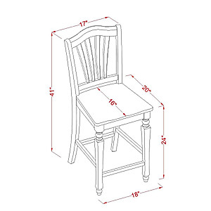 East West Furniture CHEL9-MAH-W 9 Piece Counter Height Dining Table Set Includes a Square Kitchen Table with Butterfly Leaf and 8 Dining Chairs, 54x54 Inch, Mahogany