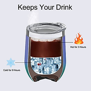 50th Birthday Gifts for Women - 50th Birthday Wine Tumbler for Women, 12oz Insulated Wine Tumbler with Lid and Straw, 50 Years Old Birthday Gifts for Anniversary Decorations (Glitter Violet Ombre)…