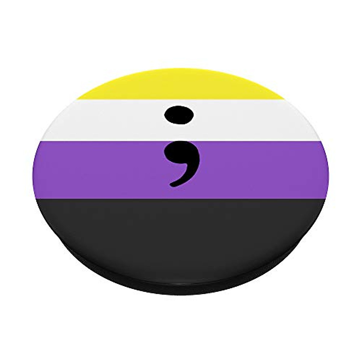 Mental Health Semicolon Non-Binary Nonbinary Enby Pride Flag PopSockets Swappable PopGrip