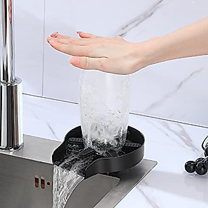 Vista Glass Rinser for Kitchen Sink Cup Washer Glass Washer Sink Attachment Kitchen Accessories for Cup Rinser Kitchen, Bar - Black