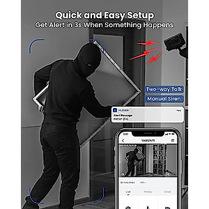 MUBVIEW Cameras for Home Security, Indoor Camera Wireless with Phone App, 1080P Battery Powered Camera, 30ft Night Vision, 2.4GHz, Human Detection, Siren and APP Alert, Two-Way Audio, Cloud/SD