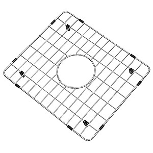 Zeesink Sink Protectors for Kitchen Sink,Sink Grid 14 15/16" X 13",Sink Bottom Grid,Stainless Steel Sink Protector,Sink Grate with Center Hole