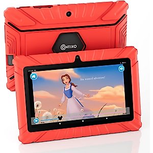 Contixo Kids Tablet V8, 7-inch HD, Ages 3-7, Toddler Tablet with Camera, Parental Control - Android 11, 16GB, WiFi, Learning Tablet for Children, 50+ Disney Storybooks Apps and Kid-Proof Case, Red