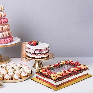 Tebery 20 Pack Rectangle Cake Board Disposable Cardboard Cake Bases, 14x10 Inch Gold Foil Quarter Cake Sheet for Baking Cake Pizza Pastry Party Decorate, Grease Proof and Moisture Resistant