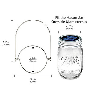 WERTIOO 4 Pack Solar Mason Jars Lights, 30 LEDs Hanging Solar Lanterns Garden Decor Outdoor Lights Warm White Table Decor Fairy Lights for Balcony Patio Porch Christmas Party