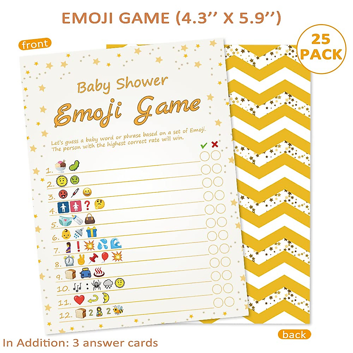 Pumpkin Baby Shower Invitations 5 Different Cards 25 Pack Gender Neutral Diaper Party Games Baby Names Thank You Cards Tickets Envelopes for Rustic Fall Autumn Halloween