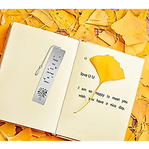 Metal Bookmark with Chain Penta Angel Thank You Teacher Appreciation Gift Book Page Marker for Women Men Instructors Birthday Christmas Valentines Thanksgiving Graduation Presents (Silver)