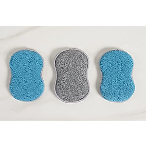 KAF Home Clean It Set of 6 Dual Sided Utility Sponges - Blue