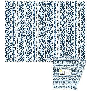 Tissue Paper with Designs - Blue and White Tissue Paper For Gift Wrapping Decoupage Crafts 24 Decorative Sheets 20" X 30" (PERSIAN LACE)