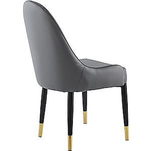 Wycian Sofa Desk Chair, Dining Set Boho 2PCS Grey Pu Leather Capacity 330LB 23.03" L 20.47" W 36.22" H Living Room Bedroom Dining Rooms Garden