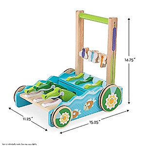 Melissa & Doug First Play Chomp and Clack Alligator Wooden Push Toy and Activity Walker - Pretend Play Developmental Baby Push Walker Toy For Toddlers Ages 1+, 1 EA