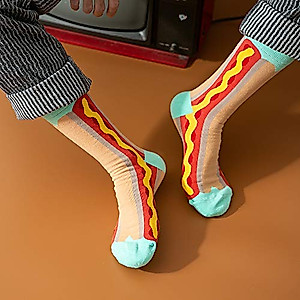 BISOUSOX Men's Colorful Funny Novelty Casual Cotton Crew Gift Fun Dress Socks Novelty for Men Father