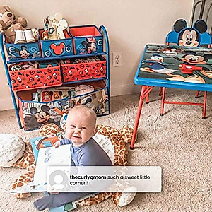 Delta Children 4-Piece Kids Furniture Set (2 Chairs and Table Set & Fabric Toy Box), Disney Mickey Mouse