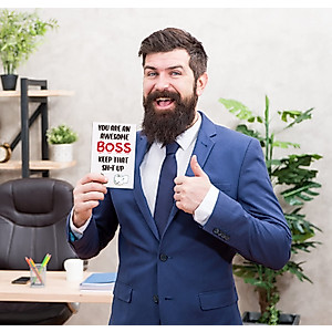 SICOHOME Funny Boss Day Card for Boss Women Men from Employee,Employer Appreciation Card,Boss's Day Gift Ideas for Women,Boss Day Gifts for Boss Male Female,Christmas Birthday Card for Boss Manager