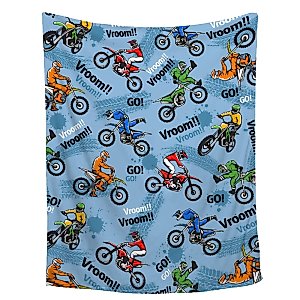 Dirt Bike Blanket Dirt Bike Lovers Girl Boy Soft Fuzzy Cozy Throw Blanket Warm Plush Lightweight Flannel for Bedroom Sofa Living Room 40"x50" for Kids