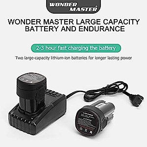 WONDER MASTER Cordless Pruning Shears with 2 Pcs Rechargeable 2Ah Lithium Battery Powered Electric Pruning Shears Professional Electric Pruner, 1 Inch Cutting Diameter, 6-8 Working Hours（Red）