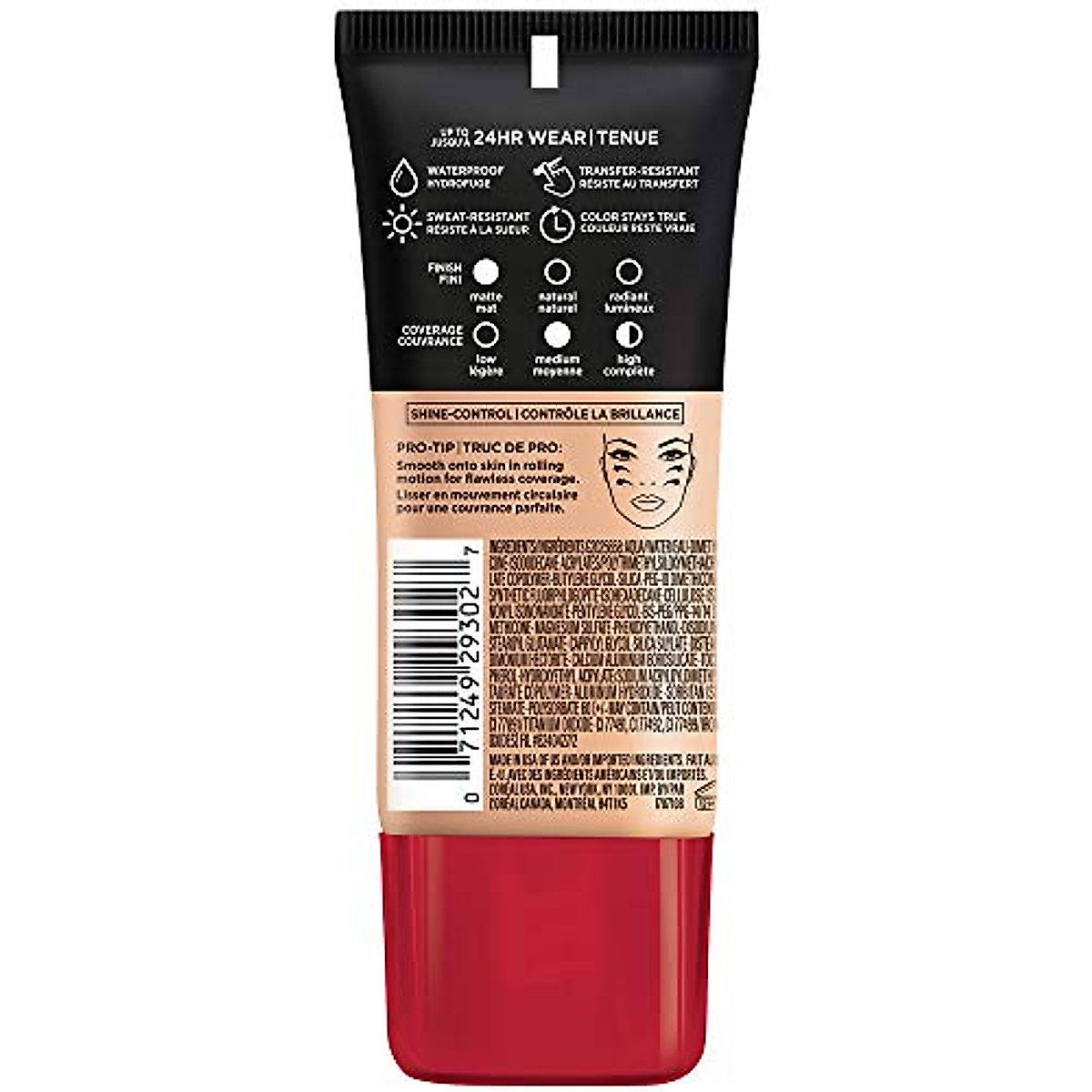 L’Oréal Paris Cosmetics Makeup Infallible Pro-Matte Liquid Longwear Foundation, Natural Buff, 1 fl oz.