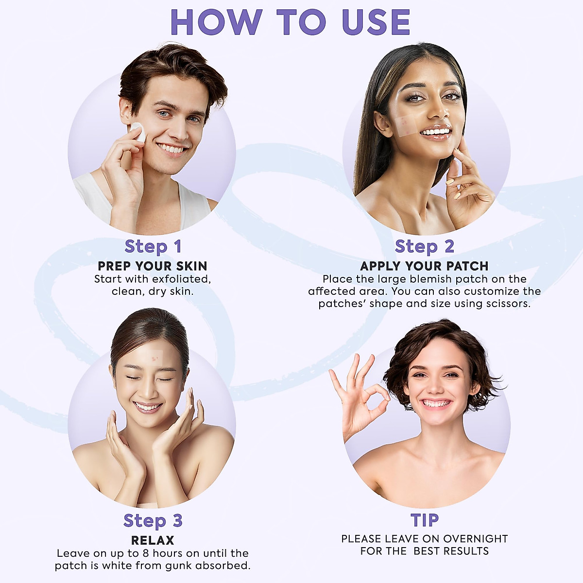 LivaClean 20CT Large Hydrocolloid Acne Patches - For Pore Spots Nose Face Cystic Pimple Zit Patch - Big Pimple Patches Hydrocolloid Bandages Strips Stickers Acne Patch XL Large