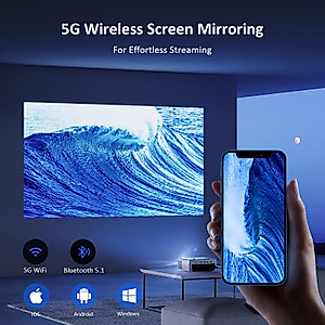 NexiGo [2 Pack] Native 1080P Projector, 5G Wi-Fi, 5G Wi-Fi, Outdoor Movie Projector, Bluetooth 5.1, Dolby_Sound Support, Compatible w/TV Stick, iPhone, Android, Laptop, Console