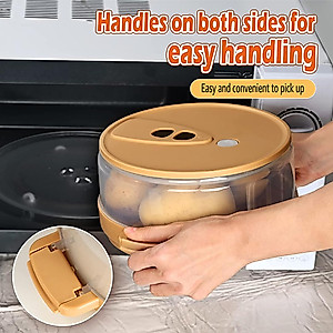 VELIRE Baked Potato Microwave Cooker With Perfect Microwave Potato Bag - SEEN-ON-TV Cooks in Minutes Tender & Fluffy Spuds - Dishwasher-Safe Potato Microwave Cooker (8 Inch) (Clear)