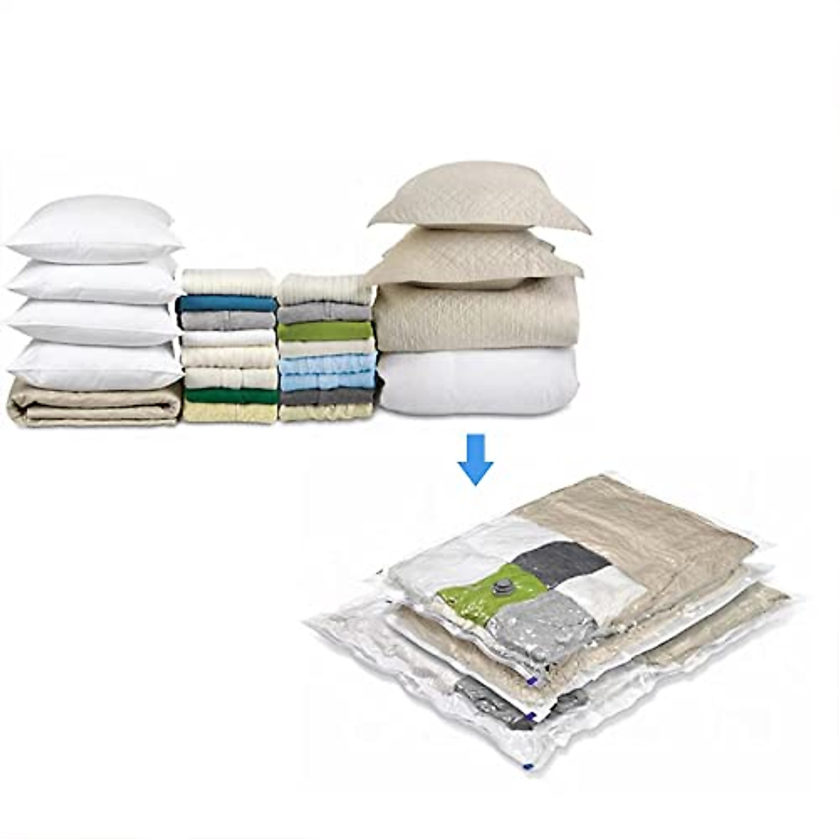 Lucky Monet 10 Pack Vacuum Storage Bags 32" x 40", Space Saver Compression Bags Vacuum Seal Bags for Clothing Comforters Blankets Travel