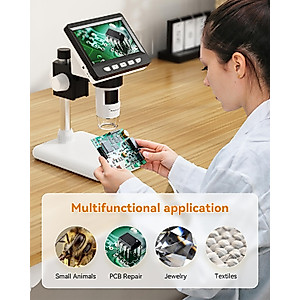 4.3" Digital Microscope for Adults, SKYEAR Coin Microscope1000X Magnification with 8 Ajustable LED Fill Lights, USB Microscope for Windows/MacOS, Coin Collection Supplies