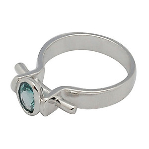 De Buman 0.83ctw Genuine Apatite 925 Sliver Ring, Size 7