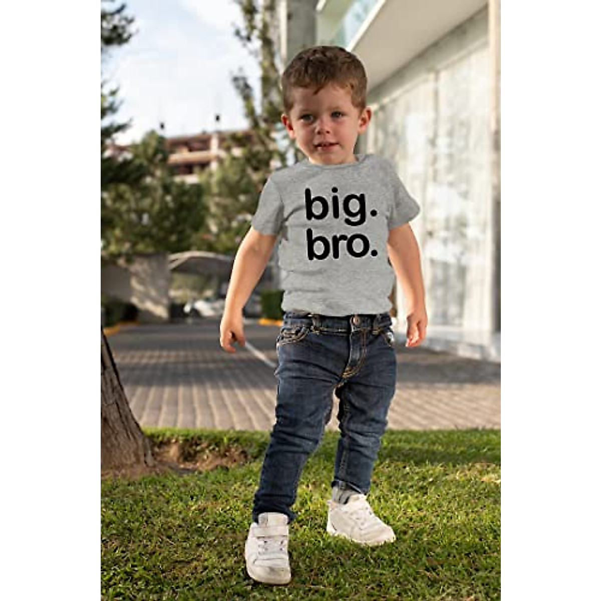 Big Brother Shirt, Big bro Shirt, Big Brother Announcement Shirt, Big Brother t Shirt Toddler (Light Gray, 18 Months)