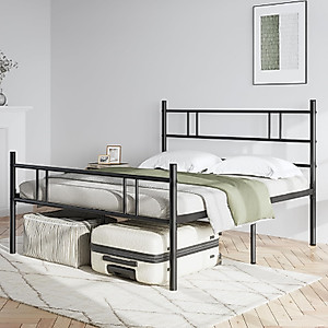 Novilla Queen Bed Frame Simplicity Style with Headboard and Footboard, 14" High Metal Platform Bed Frame for Bedroom, Guest Room, Heavy Duty Metal Slats Support, No Box Spring Needed, Easy Assembly