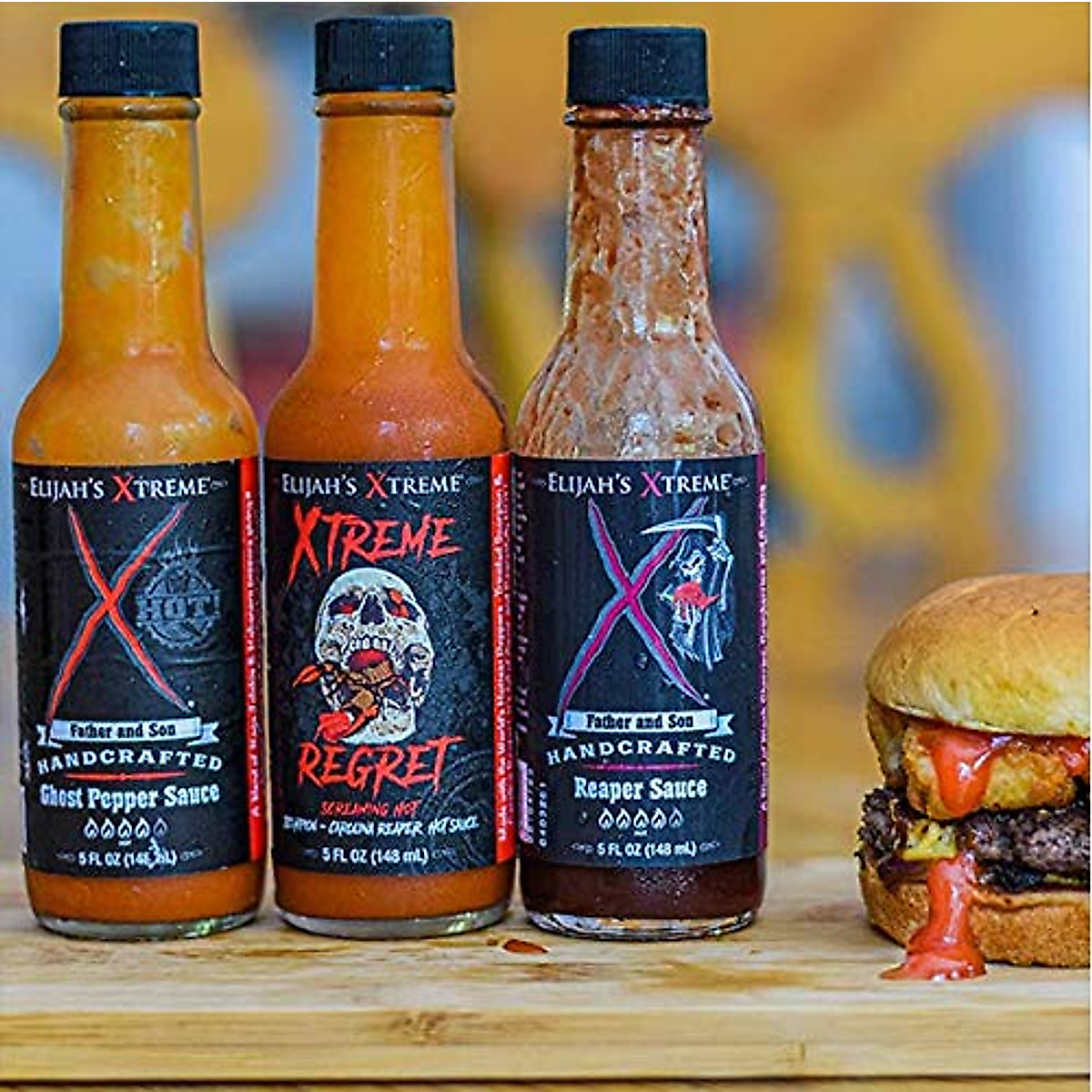 Elijah's Xtreme Ghost Pepper Hot Sauce, Handcrafted Award Winning Blend of Ghost Peppers, Habanero Garlic & Lime, Extreme Heat & Flavor