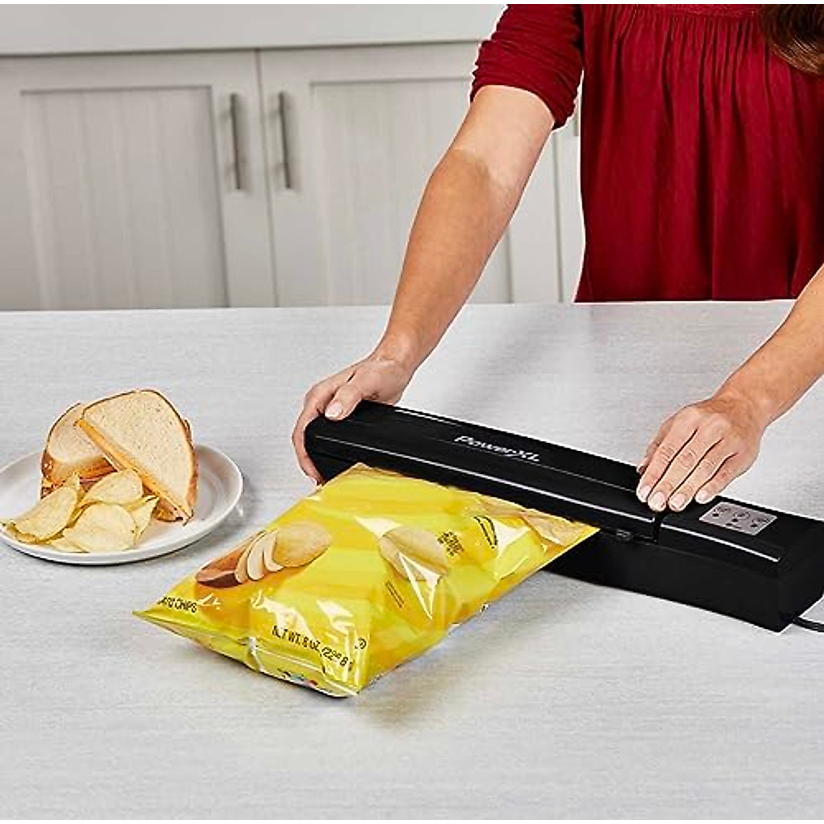 Duo NutriSealer Food Vacuum Sealer Machine with Vacuum Seal Bags & Rolls, Double Airtight Sealing with Built-in Cutter