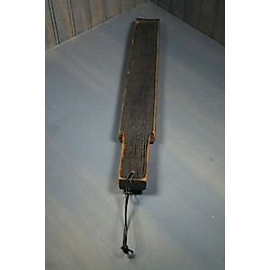 WHISKEY BARREL SHOT PADDLE WITH BLACK CERAMIC SHOT GLASSES - Black Ceramic shot glasses with a reclaimed whiskey barrel shot paddle and leather handle, 6 shot glasses/sake cups included