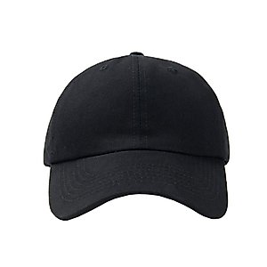 Hats for Men Classic Low Profile Adjustable Strapback Cotton Dad Hats Baseball Caps for Men and Women （Black）