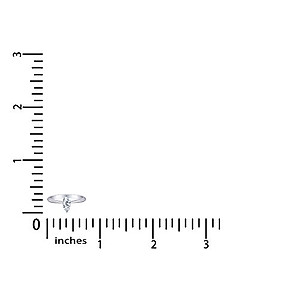 AFFY 8X4MM Marquise Shape Cubic Zirconia In 14K White Gold Over Sterling Silver Solitaire Engagement Rings (Ring Size-6)