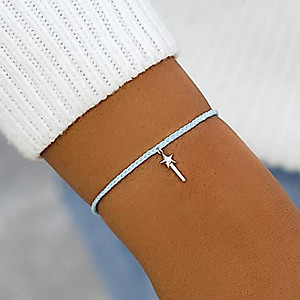 Pura Vida Silver-Plated Disney Bibbidi Bobbidi Boo Bracelet - Adjustable Band, Brand Charm - Ice Blue