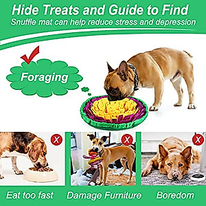 Vivifying Snuffle Mat for Dogs, Enrichment Dog Puzzle Toys for Slow Eating and Keep Busy, Adjustable Dog Sniff Mat Encourages Natural Foraging Skills and Mental Stimulation(Yellow Purple)