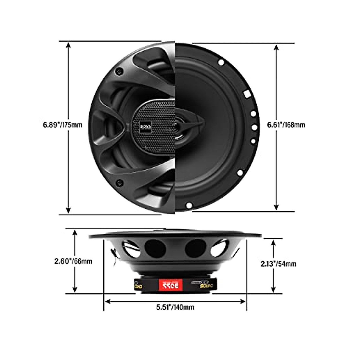 BOSS Audio Systems CH6520B Chaos Series 6.5 Inch Car Stereo Door Speakers - 250 Watts Max, 2 Way, Full Range Audio, 1 Inch Tweeter, Coaxial, Sold in Pairs
