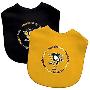 Baby Fanatic Officially Licensed Unisex Baby Bibs 2 Pack - NHL Pittsburgh Penguins Baby Apparel Set